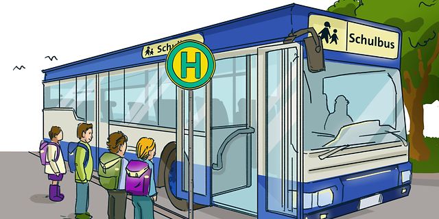 Schulweg mit dem Bus